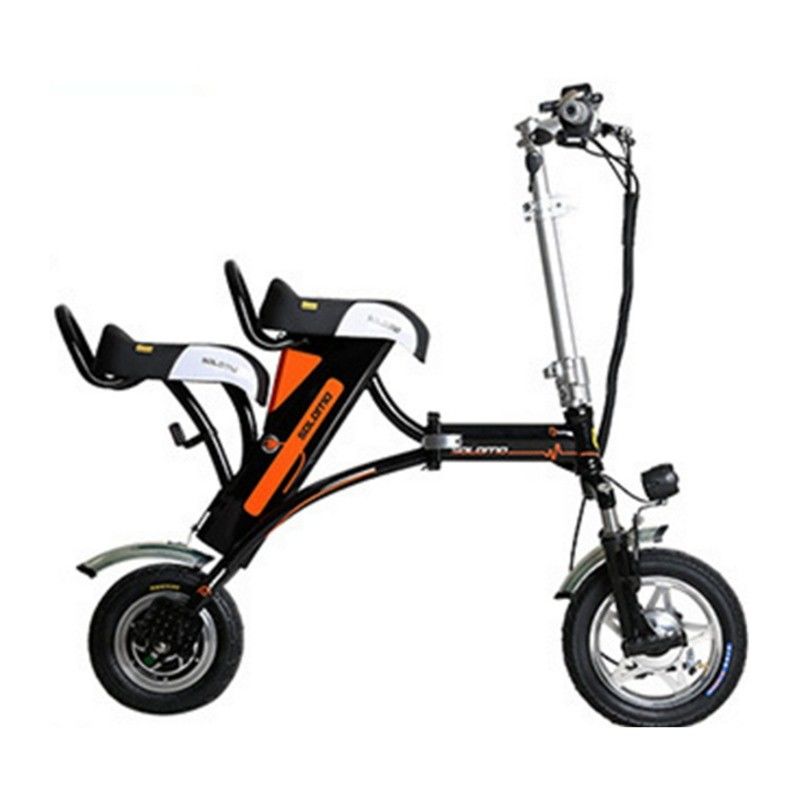 12 Inch 36V Foldable Electric Bike With Two Seats Lithium Battery ...