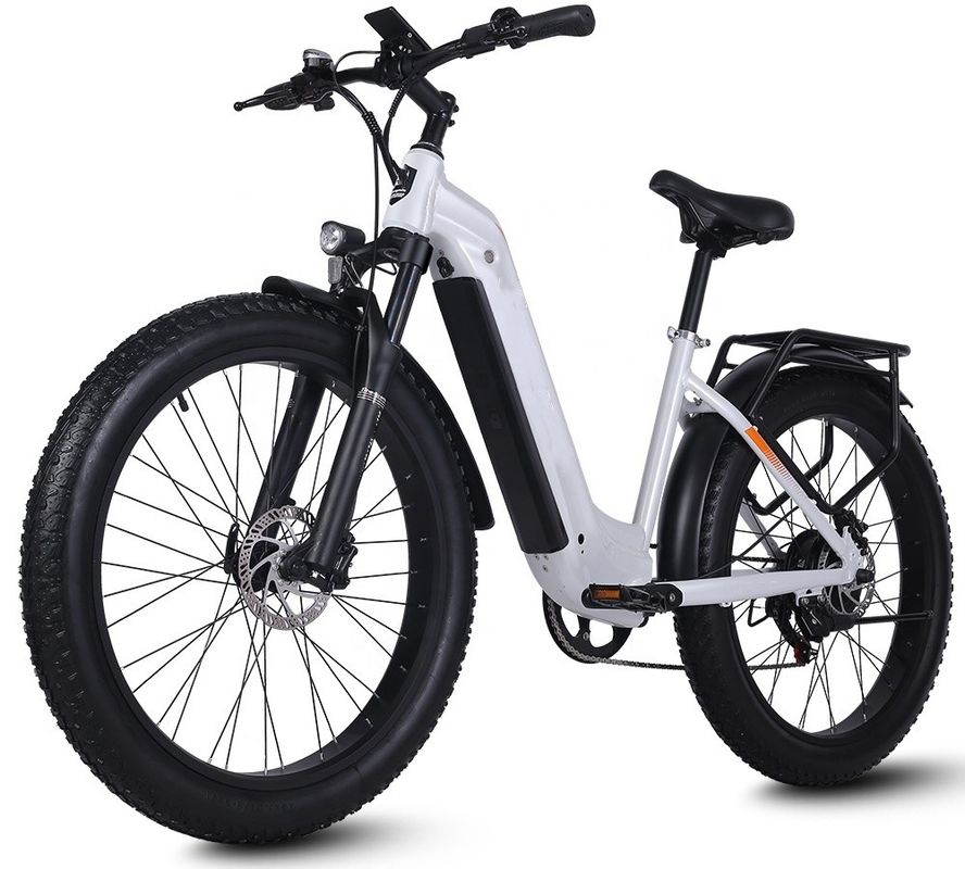 Step Thru Electric City Bike 26 Inch Wheel 7 Speed 48V 17.5Ah Battery ...